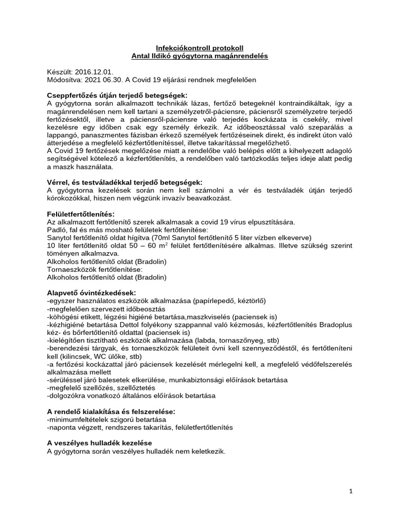 Infekció Kontroll | PDF