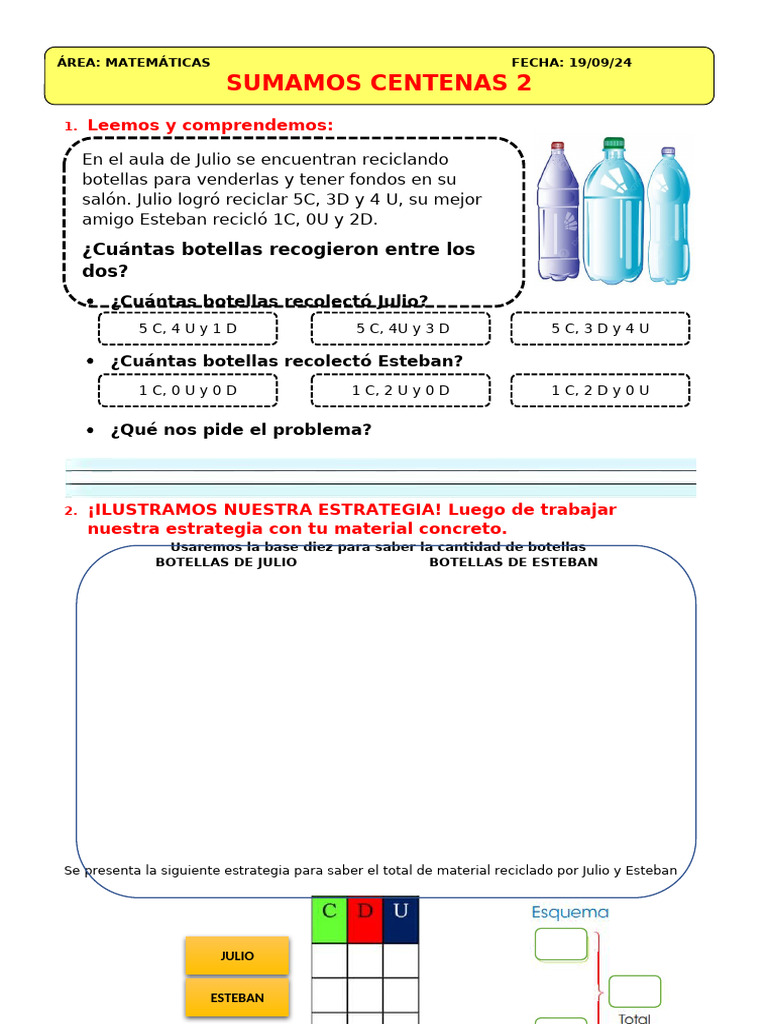 JUEVES 19 FICHA MAT SUMAMOS CENTENAS 2 | PDF JUEVES 19 FICHA MAT SUMAMOS CENTENAS 2 | PDF