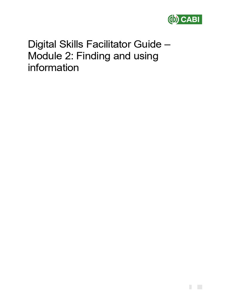 Digital Skills Facilitator Guide - Module 2 v0.1 | PDF
