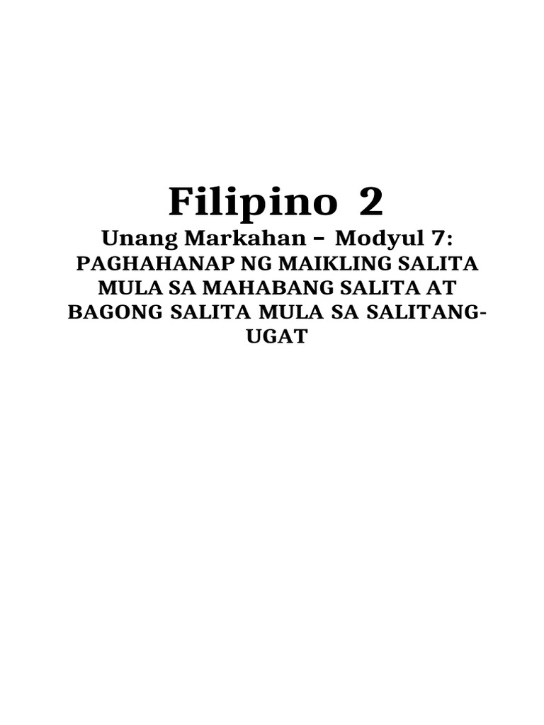 G2 Q1 w7 FILIPINO | PDF