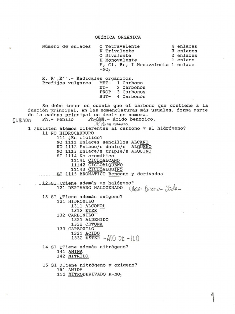FormulaciÃ N Organica Ejercicio de Aula | PDF