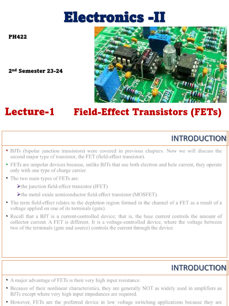 Electronic II Lecture 1 (2024) | PDF