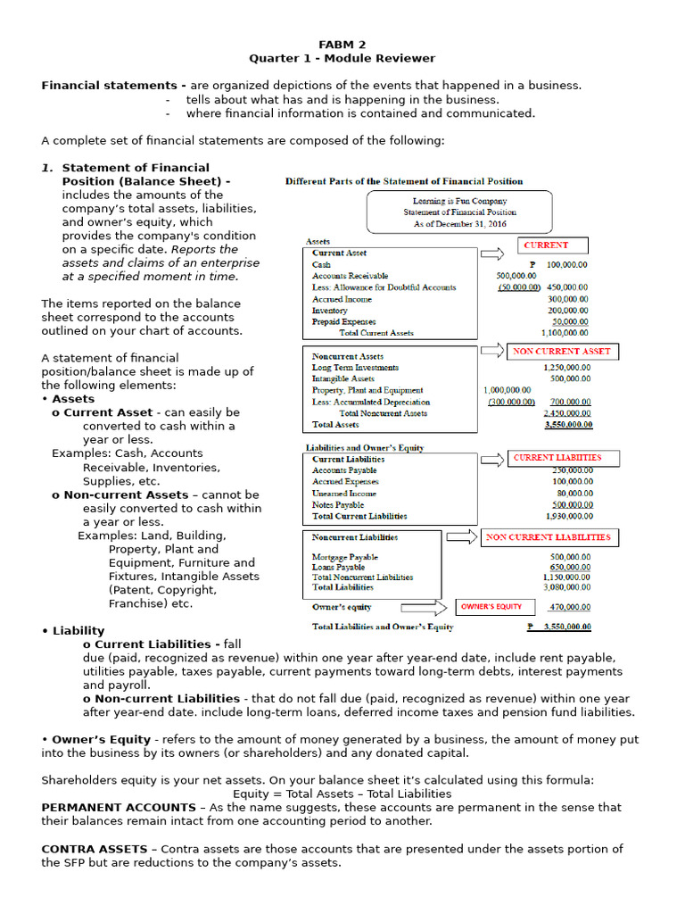 FABM 2 Q1 Reviewer | PDF