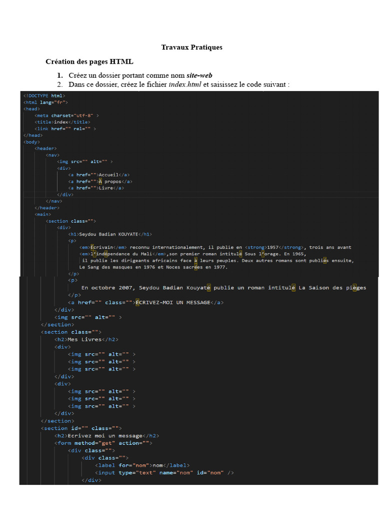 Travaux Pratique Sur HTML-CSS | PDF