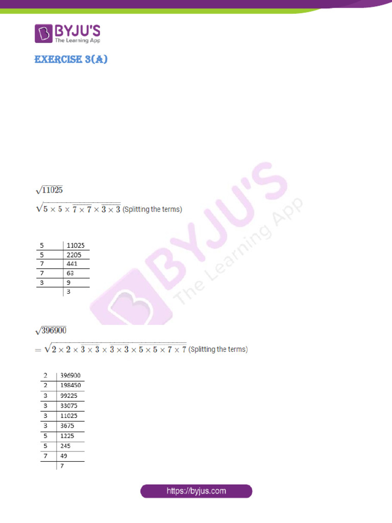 Chapter 3 Squares and Square Roots Class 8 - 113912 | PDF