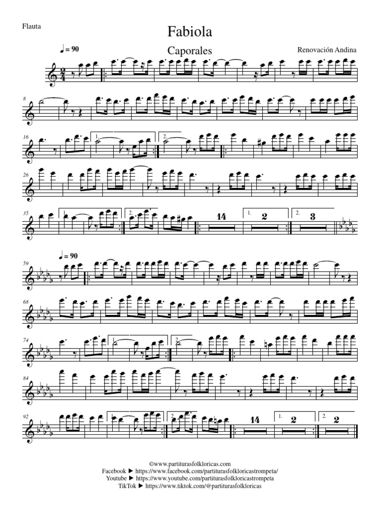 Caporales Fabiola - Renovación Andina - Flauta | PDF