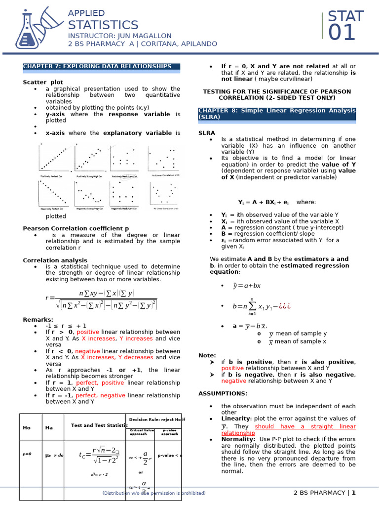 STAT-01 Finals | PDF | Linear Regression | Statistics