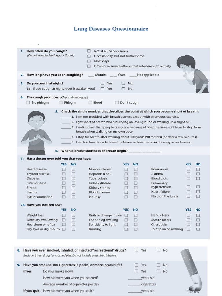 Lung Diseases Questionnaire | PDF