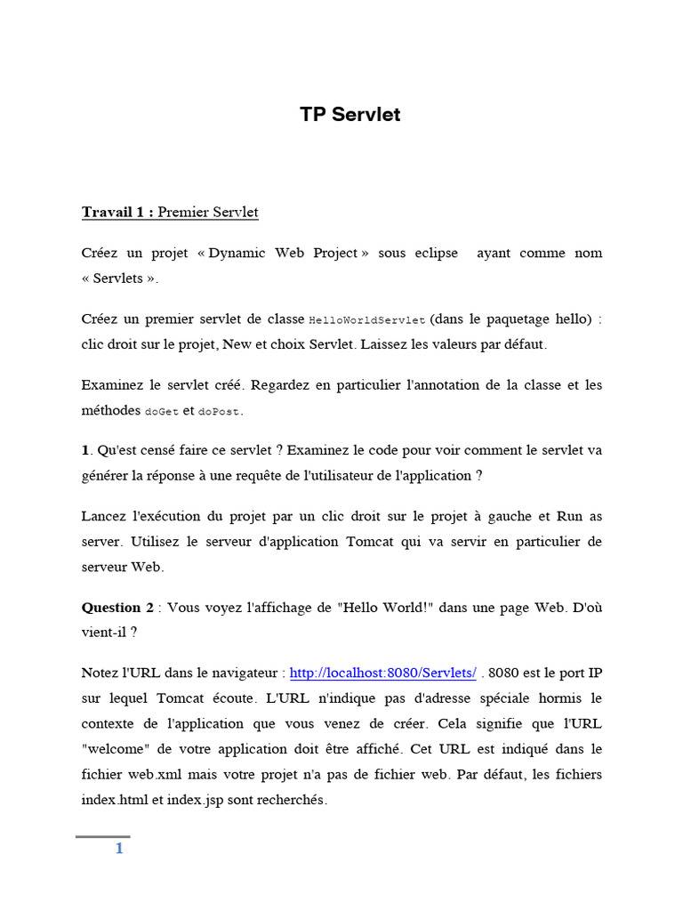 TP Servlet | PDF