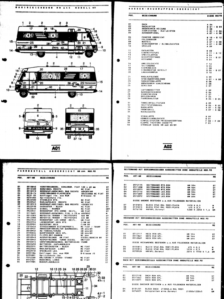 1990-Hymer-B644-parts-list | PDF