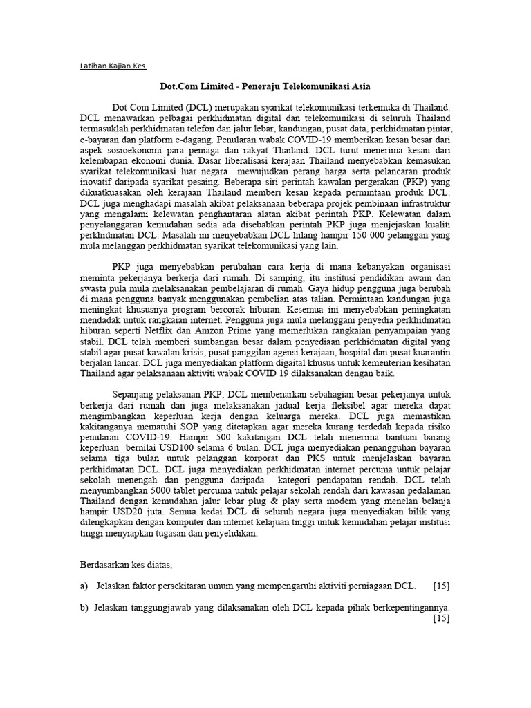 Kajian Kes - DCL | PDF