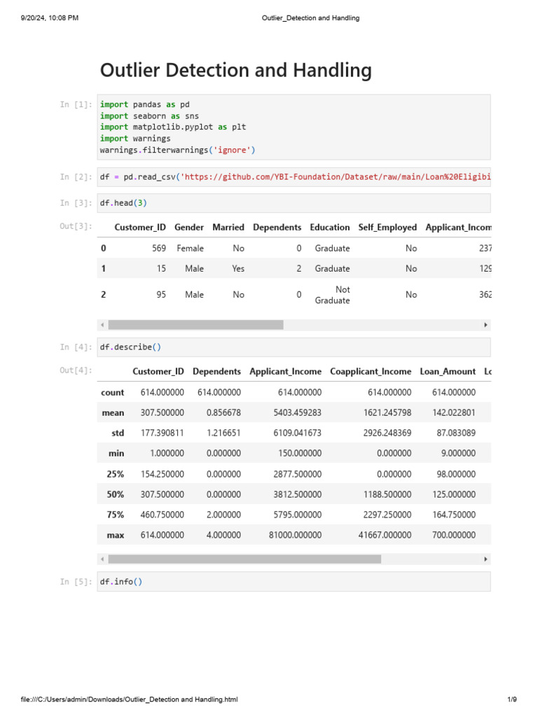 Outlier - Detection and Handling | PDF