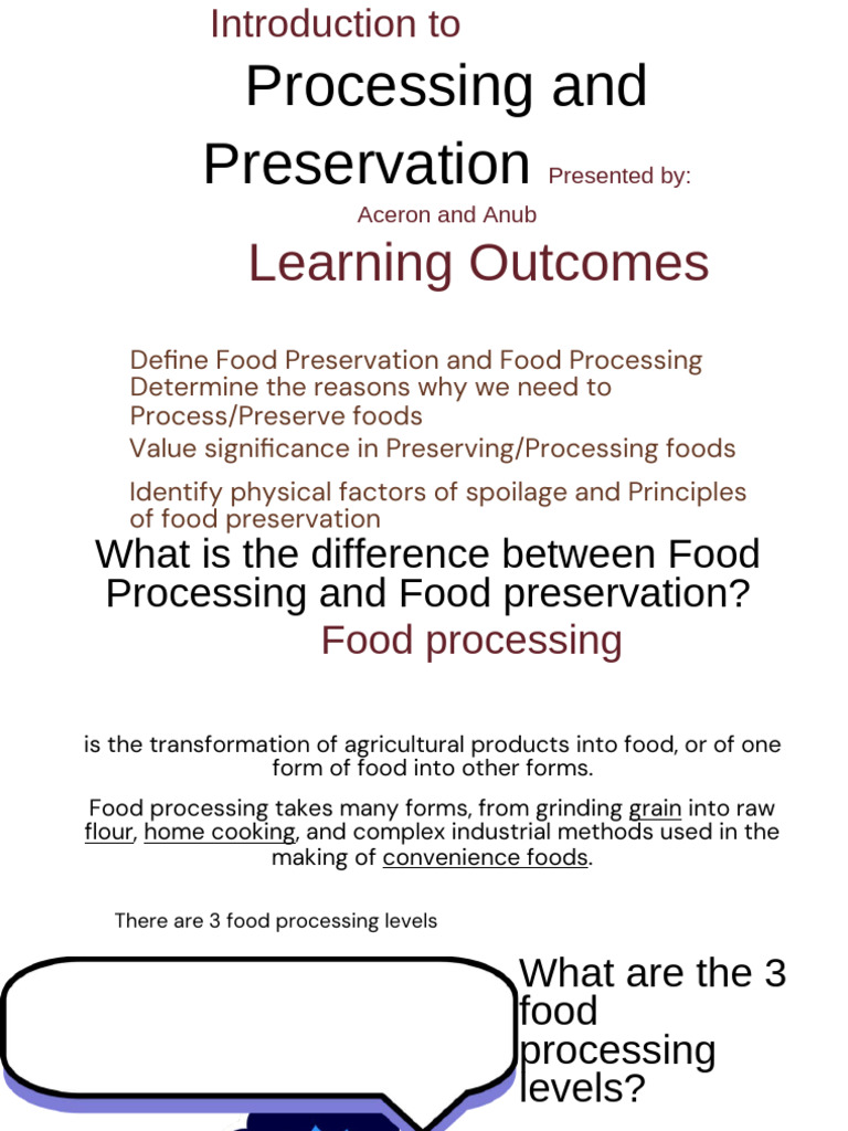 Introduction To Food Processing and Preservation | PDF
