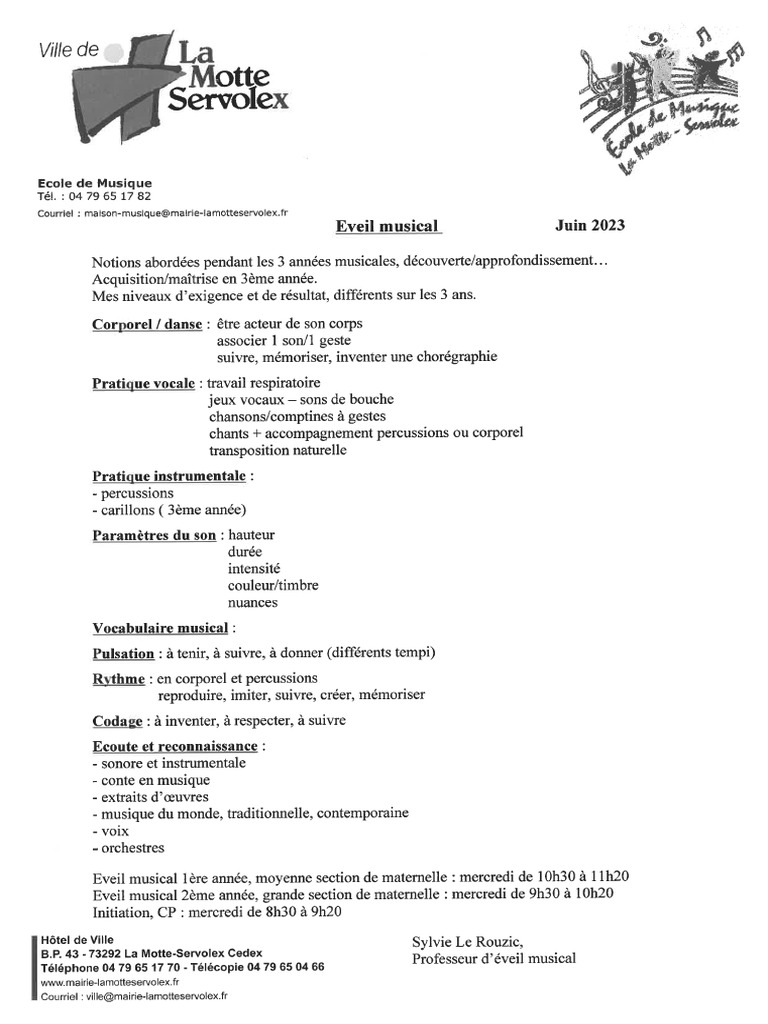 Notice Éveil Musical | PDF