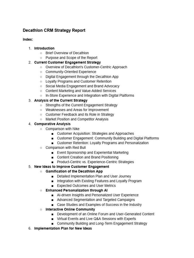 Decathlon CRM Strategy Report | PDF | Customer Relationship Management ...