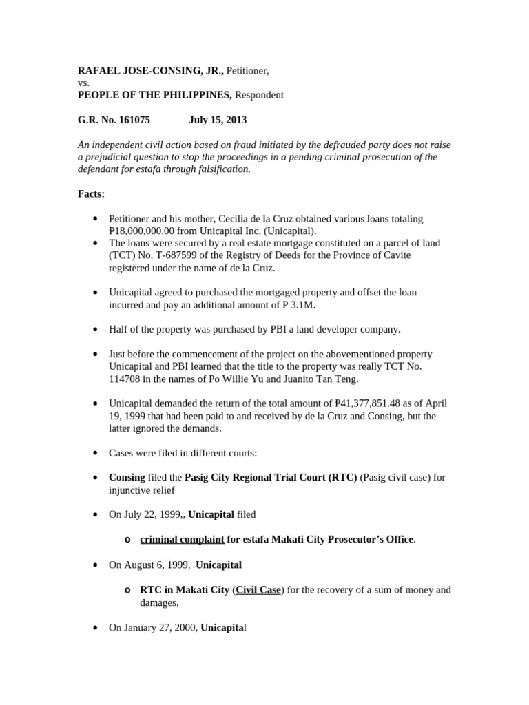 Rafael Consing JR v. People of The Philippines | PDF