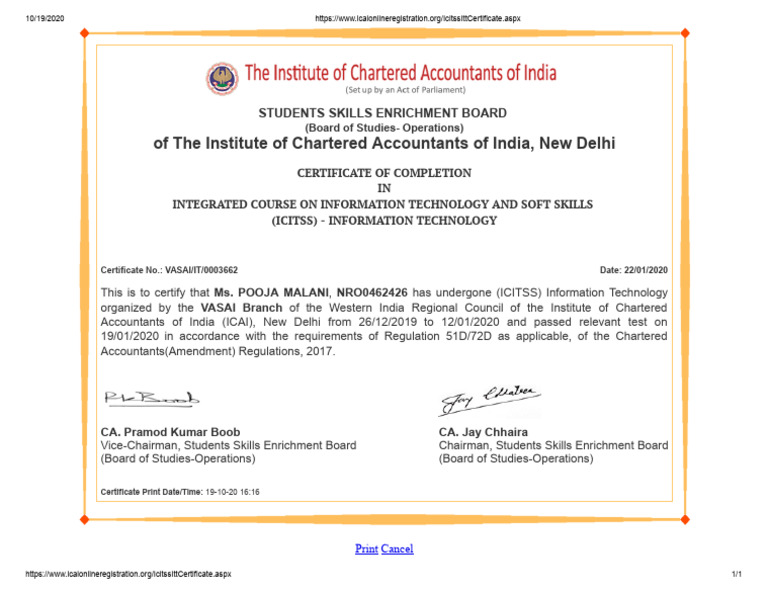 Itt Certificate | PDF