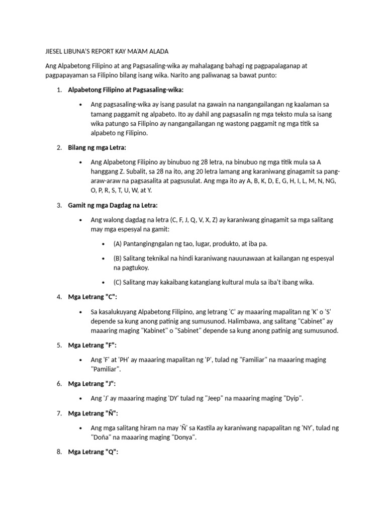 Libuna - Explained Report Kay Ma'am Alada | PDF