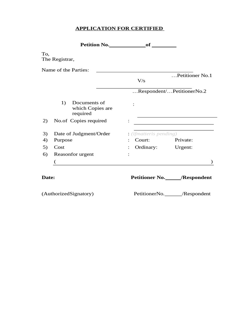 Application for Certified | PDF