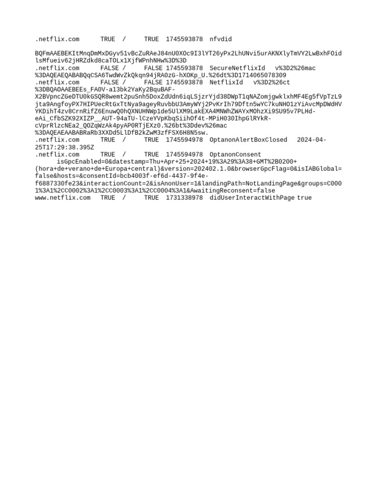 Netflix Cookies | PDF