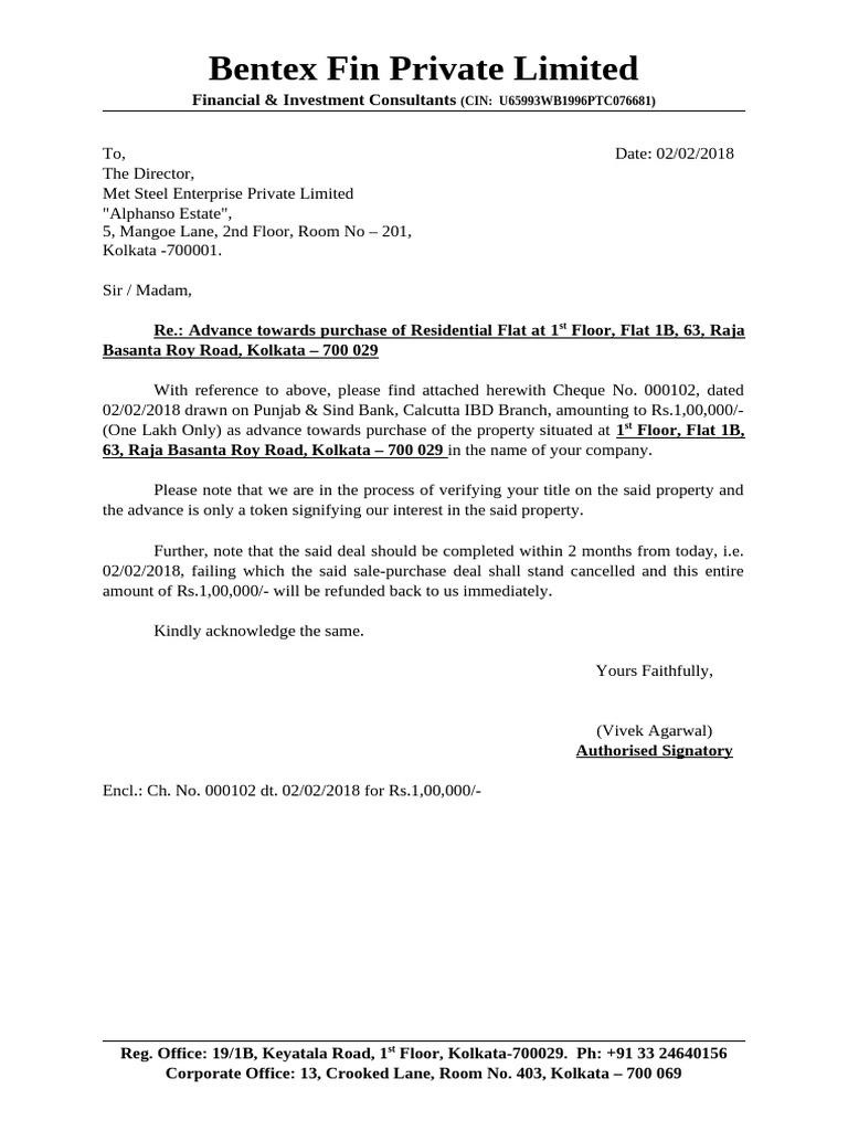 Advance Letter Met Steel | PDF
