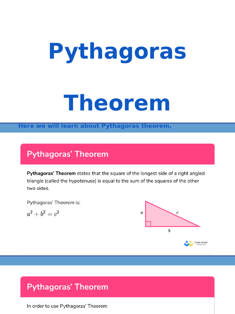 Pythagorus' Theorem | PDF