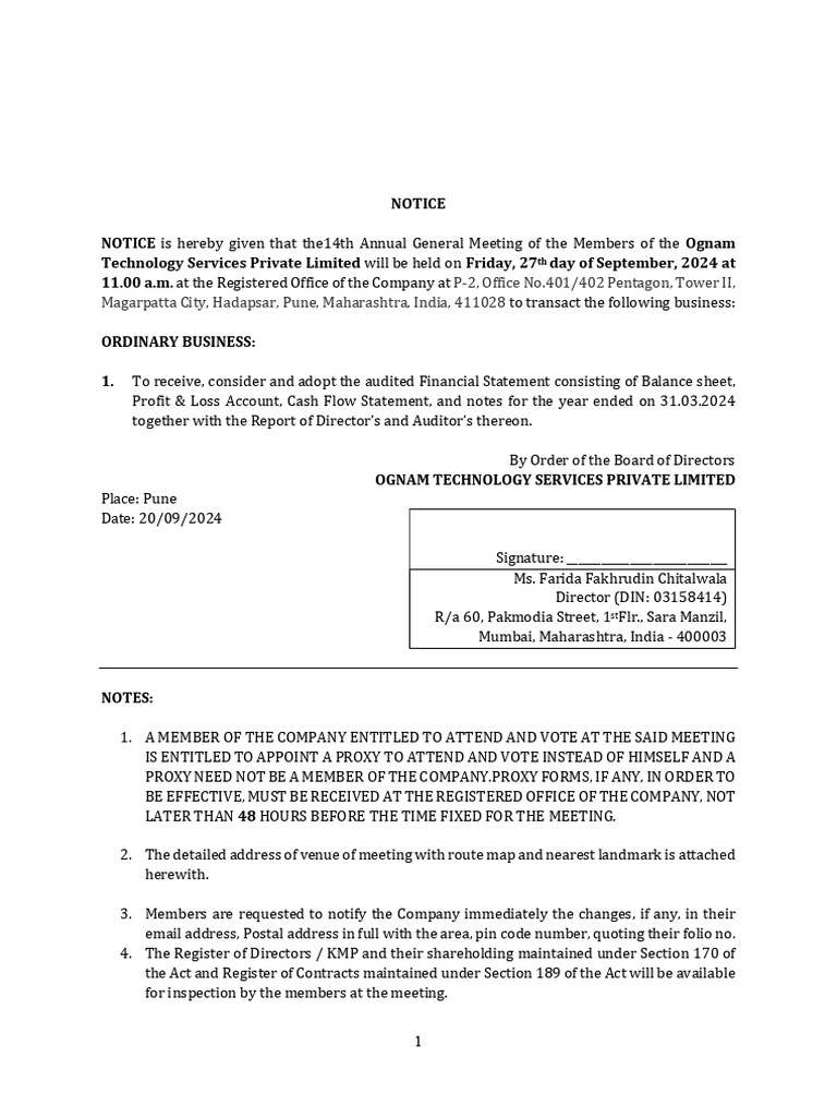 1-2 Notice of AGM | PDF