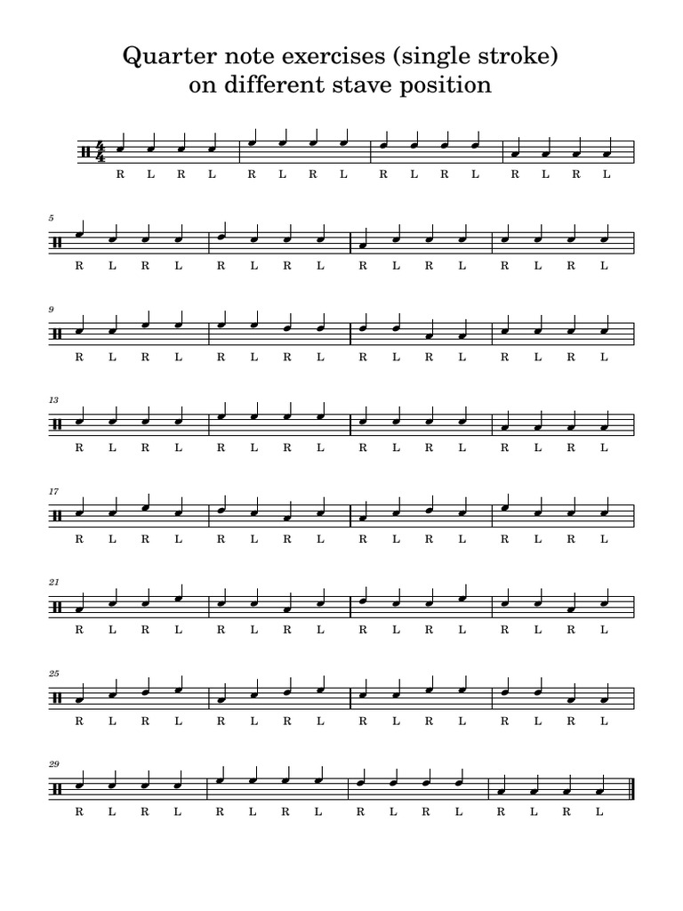 Quarter Note Exercises | PDF