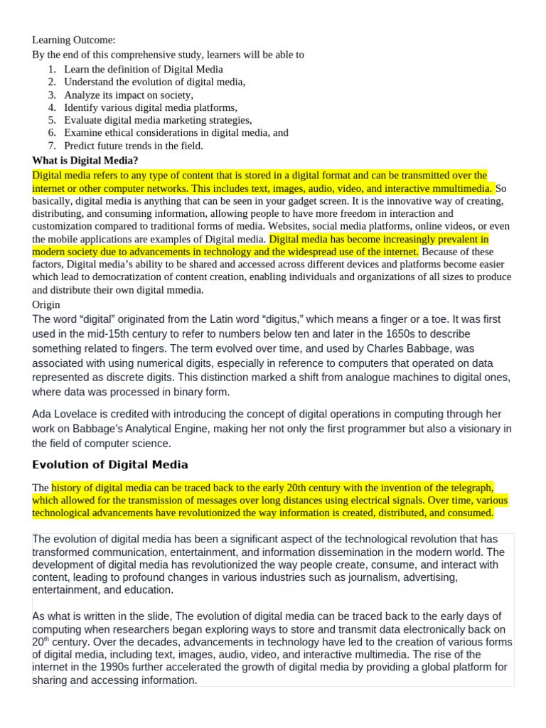 Evolution of Digital Media | PDF