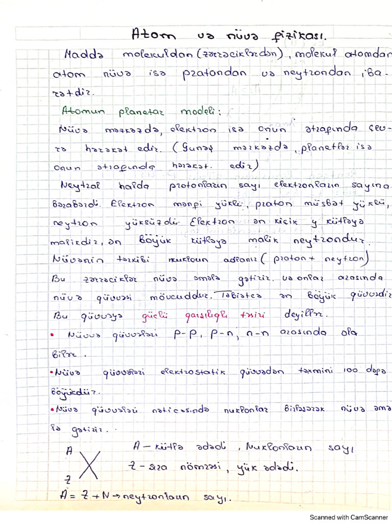 Atom Ve Nuve Fizikasi 11 Sinif | PDF