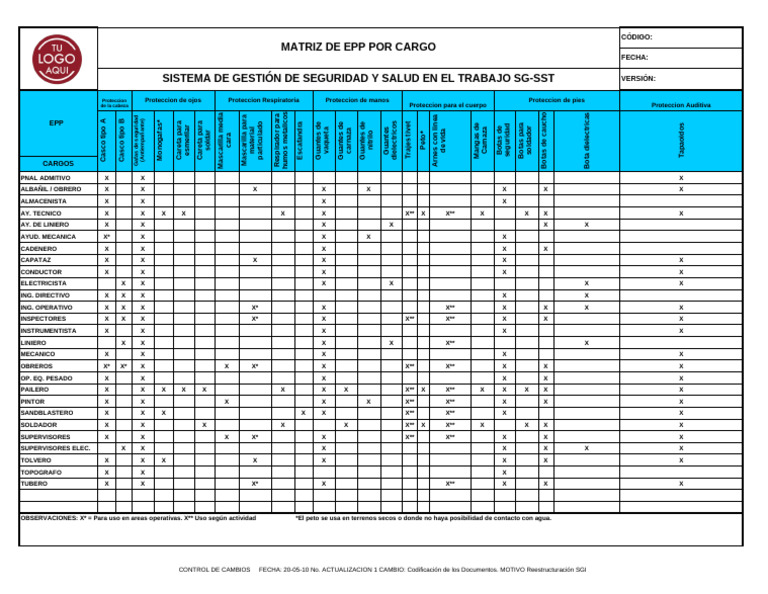 Matriz Epp Por Cargos | PDF