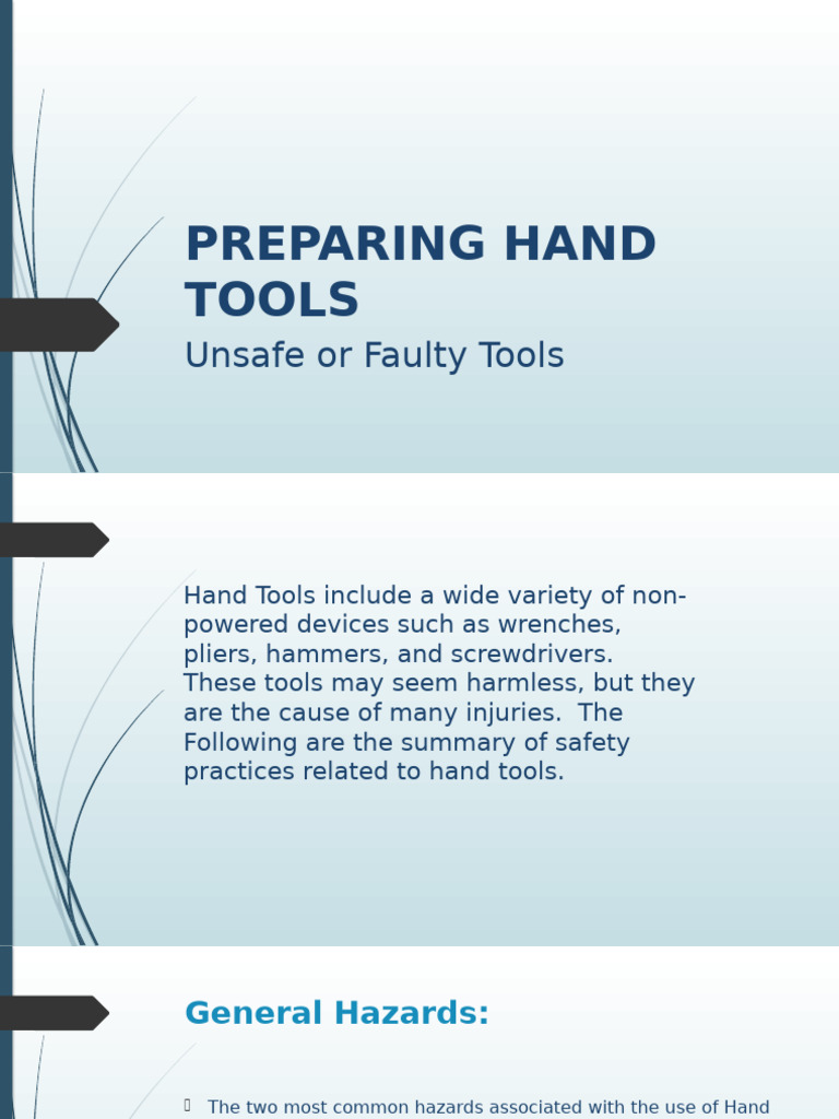 PREPARING HAND TOOLS LO2 Continuation | PDF