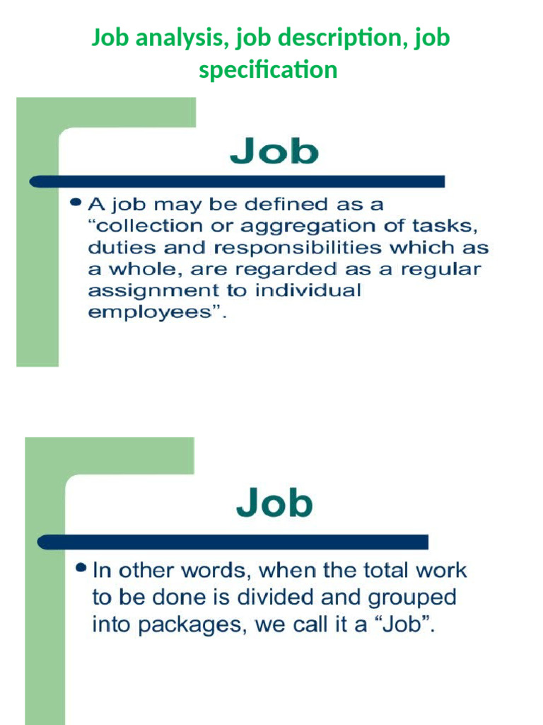 HRM-3-Job Analysis, Job Description, Job Specification | PDF