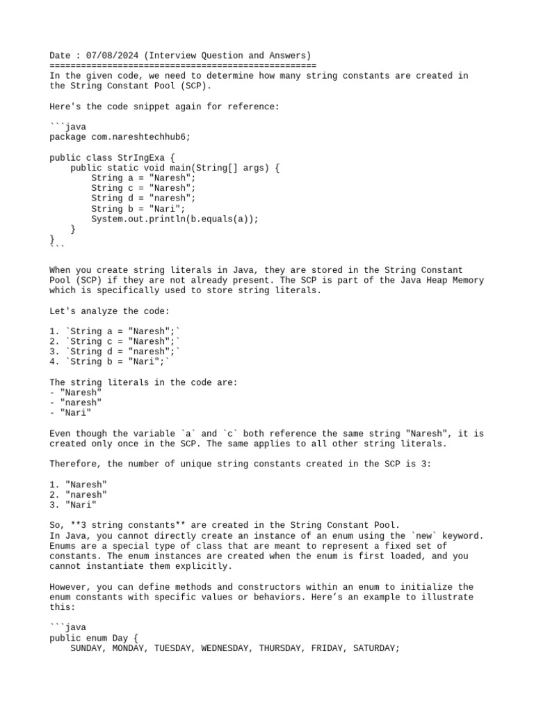 Corejava Interview Booster 3 | PDF