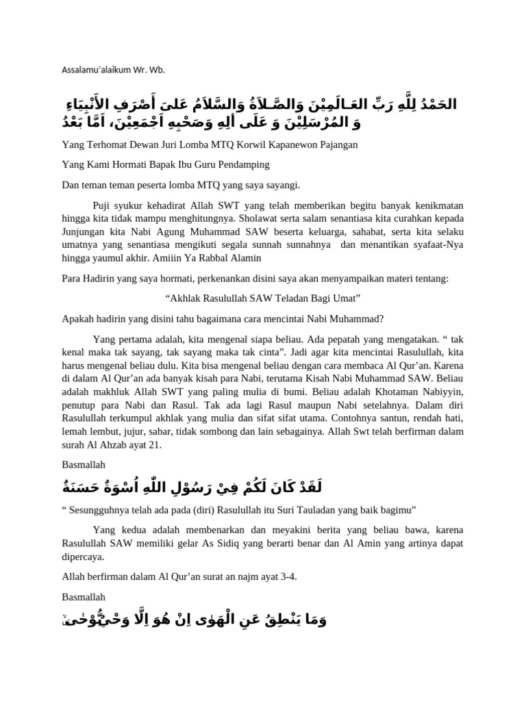 Teks Lomba Pidato | PDF