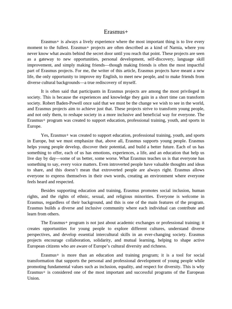 Erasmus | PDF