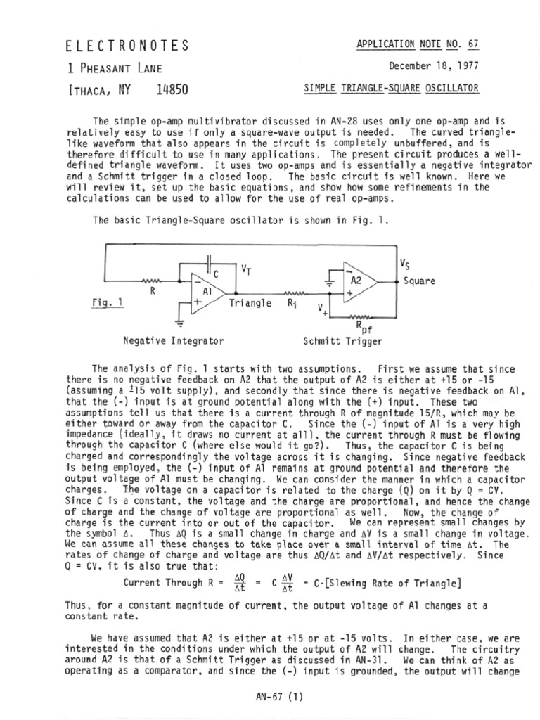Simple Square Triange Oscillator | PDF