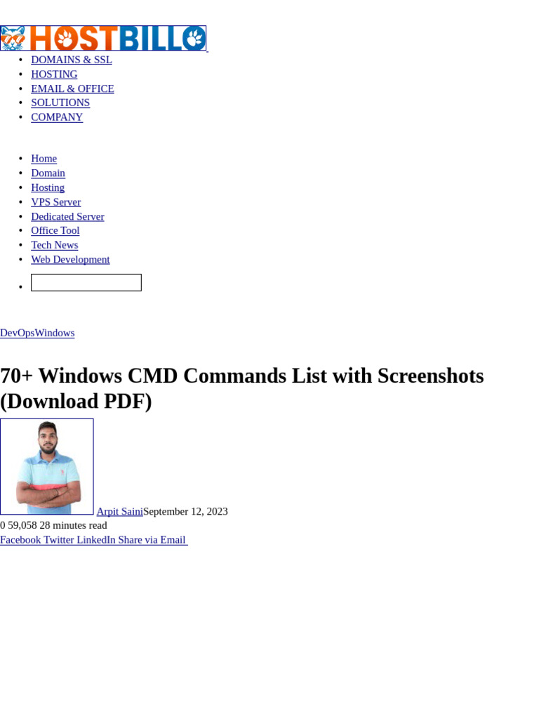 70+ Windows CMD Commands | PDF