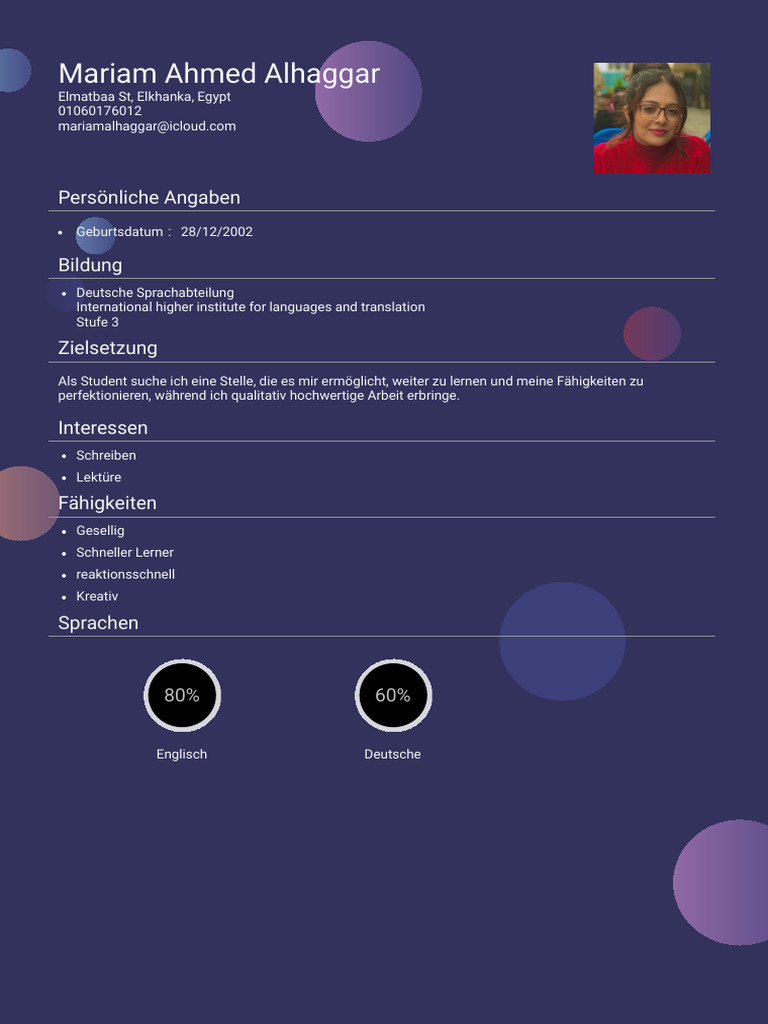Mariam Ahmed - CV | PDF