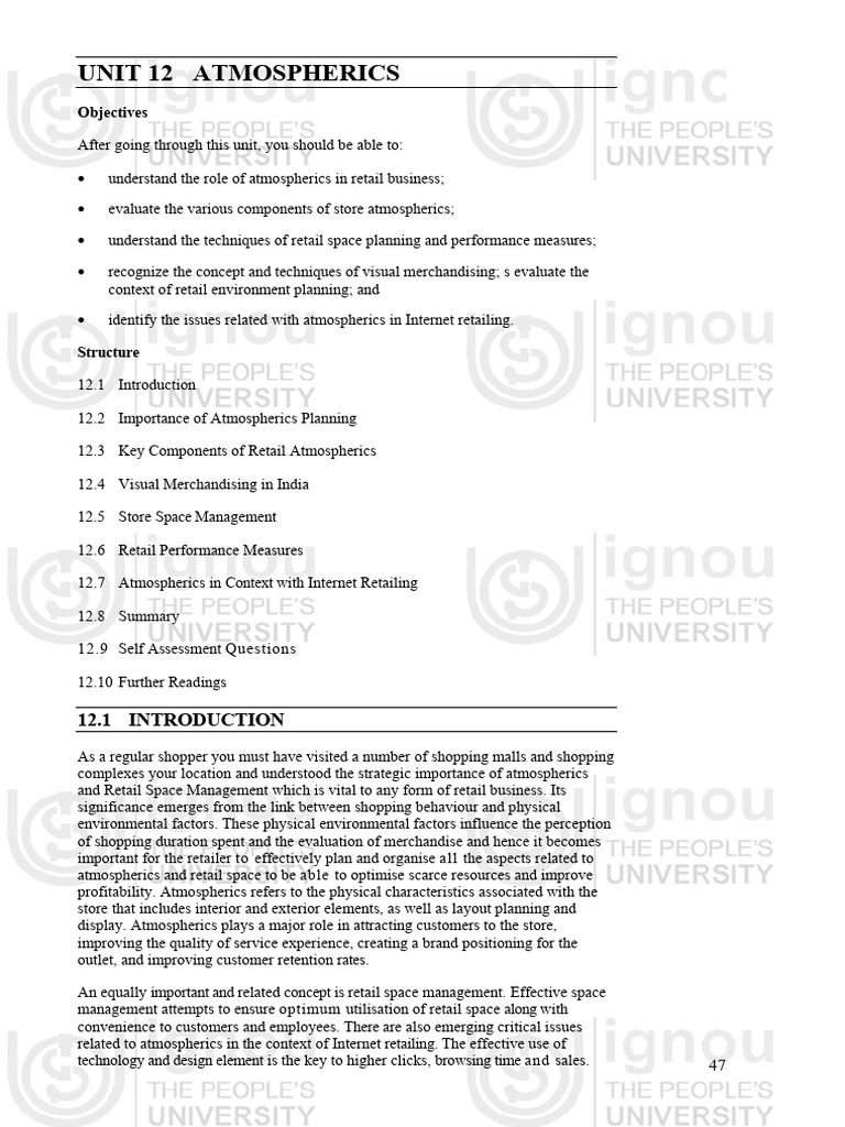 Unit-12 Atmospheric and Retail Space Management | PDF
