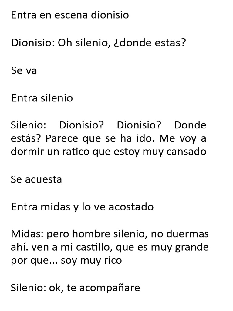 Guión Rey Midas | PDF