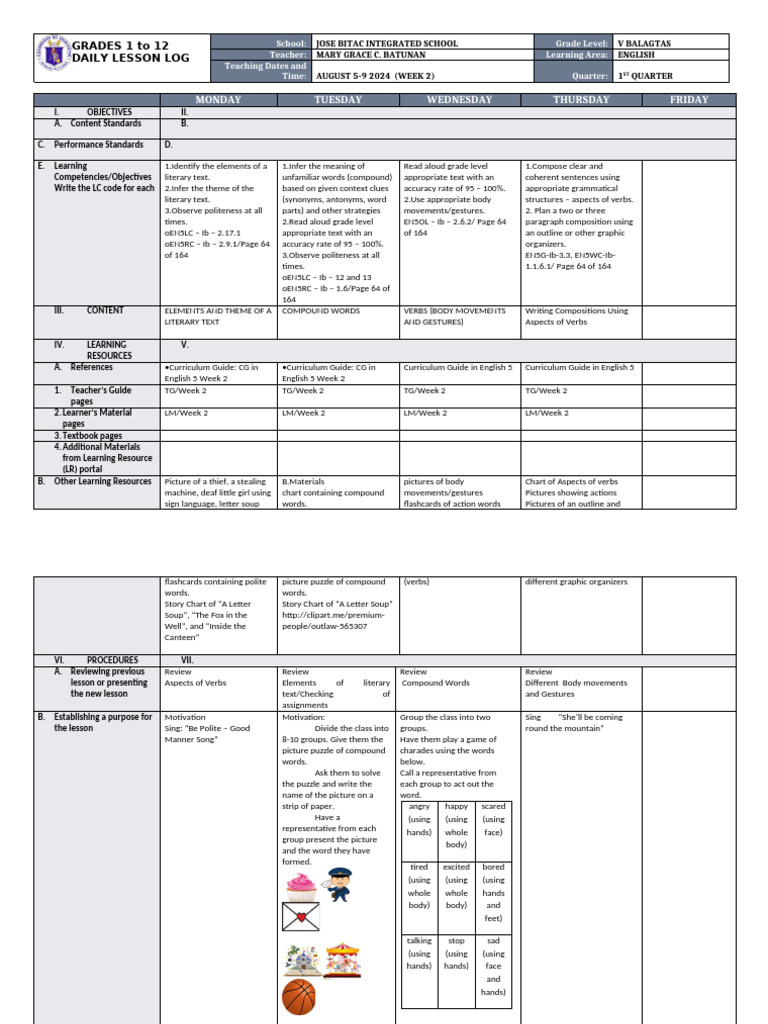 DLL English 5 q1 w2 (Autorecovered) | PDF