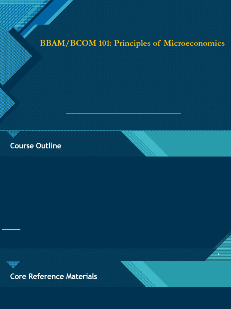 BBAM BCOM 101 Lecture 1 Introduction To Microeconomics 18-09-2024 DW | PDF