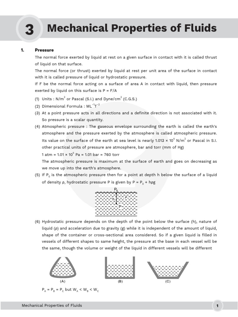 Mechanical Properties of Fluids 4.0 | PDF