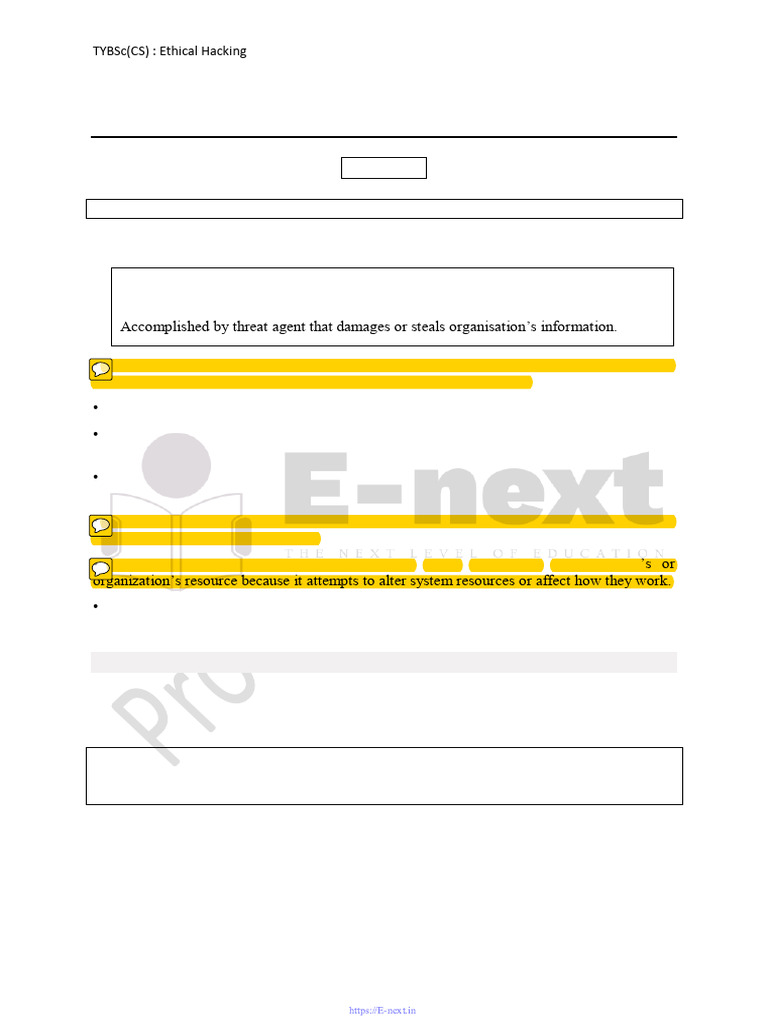 Unit 1 Information Security Attacks And Vulnerabilities E Pdf