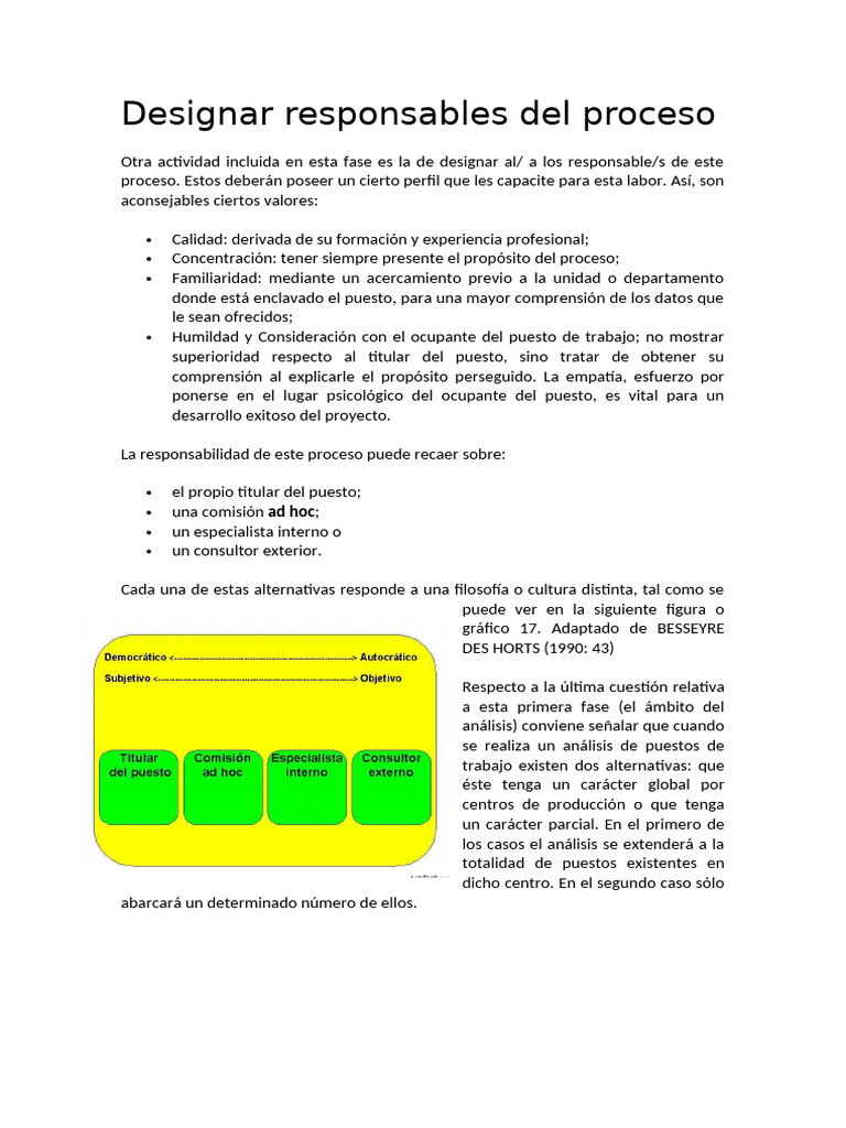 Designar Responsables Del Proceso | PDF