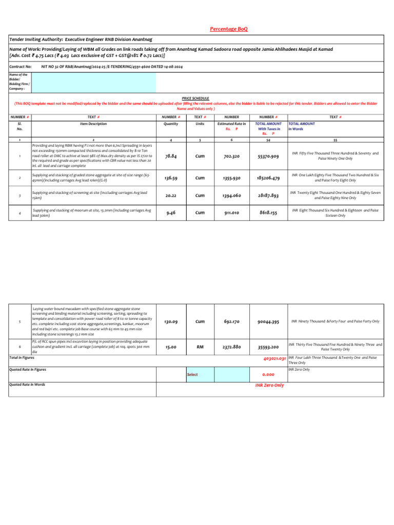 NIT 32 SR 2 R&B Anantnag ProvidingLaying of WBM All Grades On Link Roads Taking Off From ...