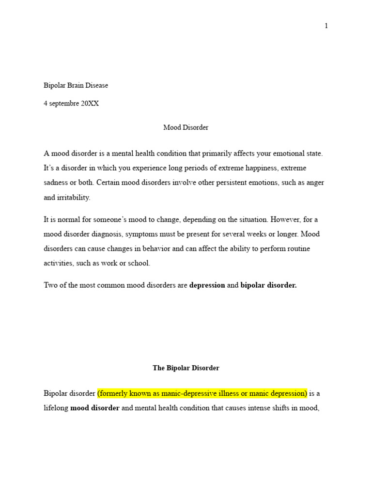 Report - Mood Disorders | PDF
