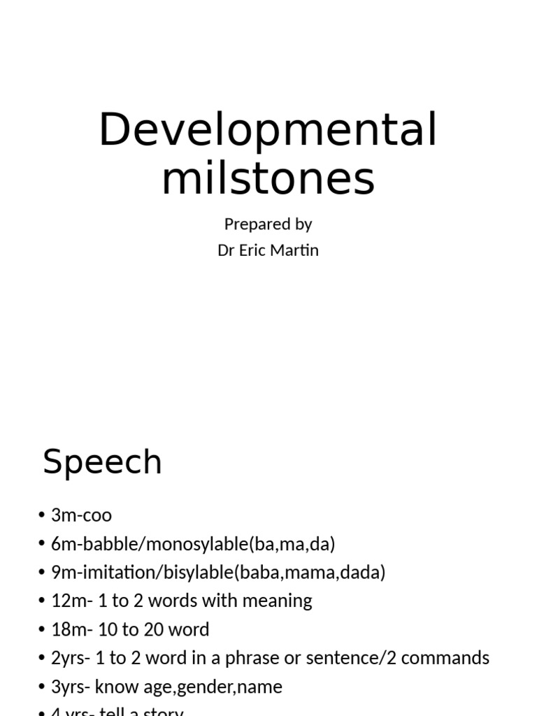 Developmental Milestones | PDF