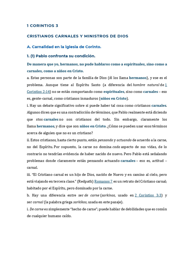 1 Corintios 3 | PDF | Religion & Spirituality